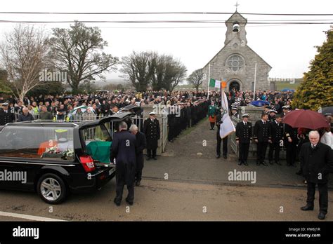 The Coffin Arrives For The Funeral Of Captain Dara Fitzpatrick Who