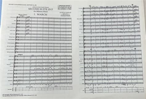 Yahooオークション ホルスト 吹奏楽のための第二組曲 スコアのみ