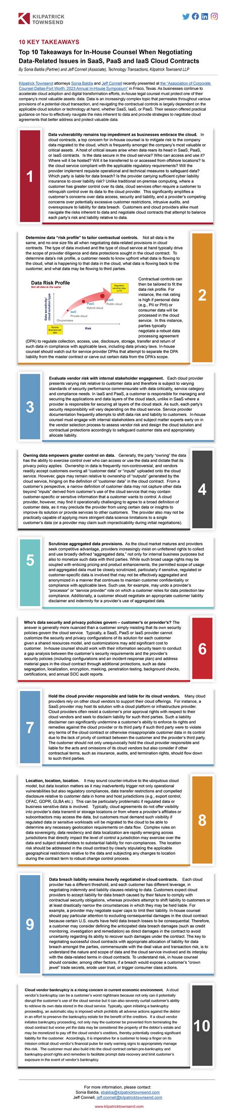 10 Key Takeaways Negotiating Data Related Issues In Saas Paas And Iaas