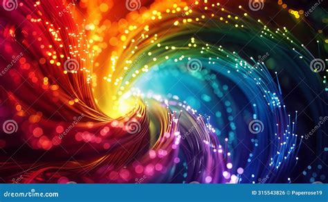 an artistic rendering of colored electric cables and optical fibers