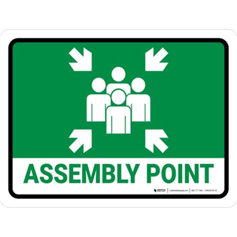 Assembly Point Green Landscape Wall Sign Comprehensive Safety Signs