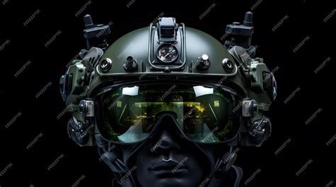 Premium Ai Image Night Vision Goggles On Military Helmet Isolated On