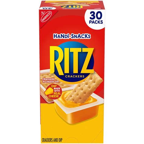 Ritz Handi Snacks Crackers With Cheese Dip 0 95 Oz 30 Pk