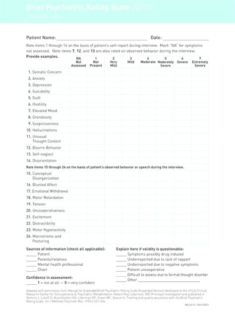 Bprs 18 Item Scoring Interpretation Pdf Airslate Signnow