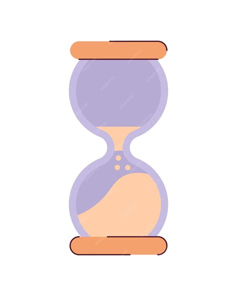 Premium Vector Clock Sandglass Semi Flat Colour Vector Object