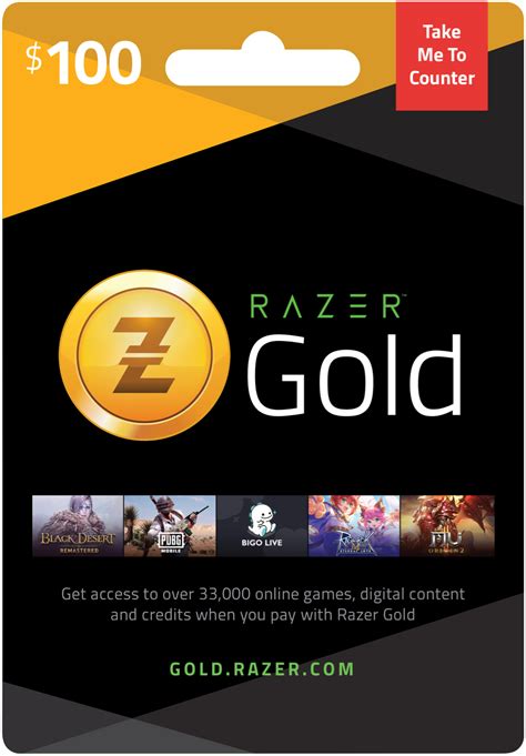 Razer Gold 100 Digital T Card Aumol004