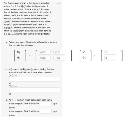 Solved The Flow System Shown In The Figure Is Activated At Chegg