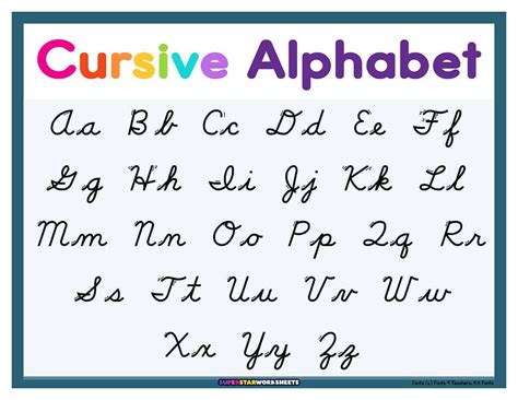 Printable Zaner Bloser Cursive Alphabet One Page Printable Alphabet Letters