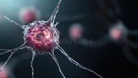 Detailed Depiction Of A Neuron With Glowing Connections Isolated On A