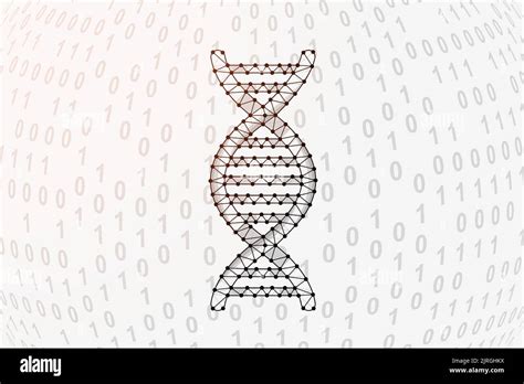 Symbole Poly Bas De La Spirale Adn D Avec Fond De Code Binaire