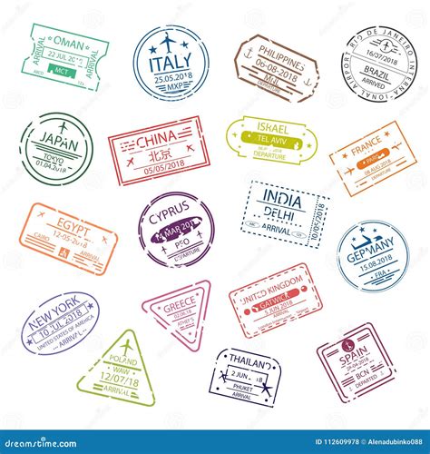 Passport Stamp Background Vector Illustration