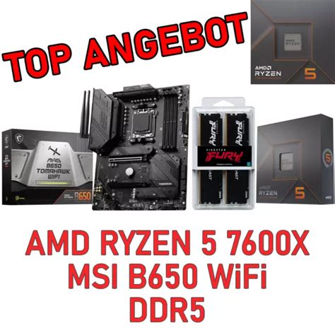 PROCESSORE ADVANCED MICRO Devices Ryzen 5 7600X Scheda Madre MSI DDR5 Memoria Di Lavoro Set Di