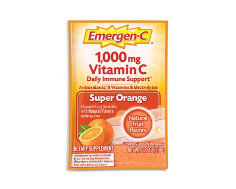 Emergen C Daily Immune Support Vitamin C Supplement Powder Super Orange