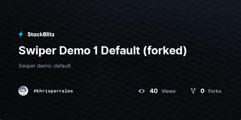 Swiper Demo Default Forked Stackblitz