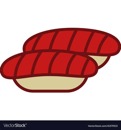 Sushi Filled Outline Icon Royalty Free Vector Image