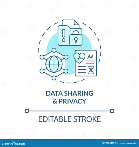 Data Sharing And Privacy Turquoise Concept Icon Stock Vector
