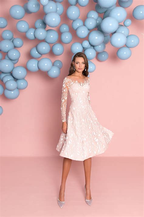 Rochie Cununie Civila Rochia Cocktail Nude Glitter Ed19 22 Sposa