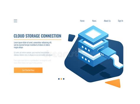 cloud service icon banner remote data storage and backup system