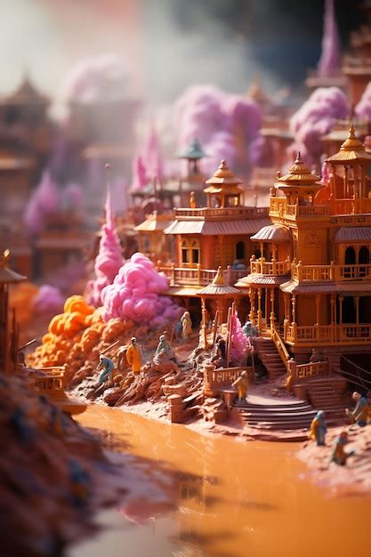 Premium Photo Titl Shift Creative And Unique Photoshoot Of A Vibrant Holi Festival Taken With