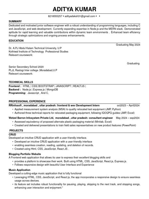 asu resume template pdf java script web development