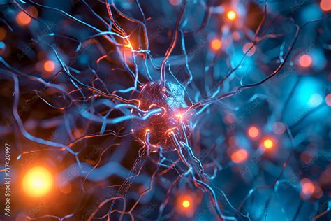 This Image Is A Visual Simulation Of A Neuron And Its Synaptic