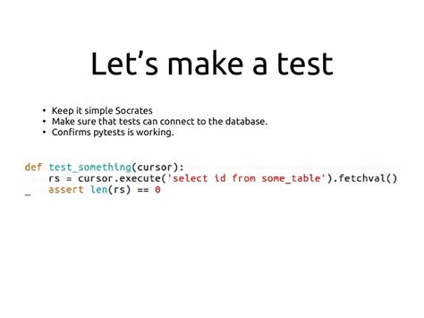 Database Testing With Pytest Speaker Deck