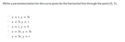solved write a parameterization for the curve given by the
