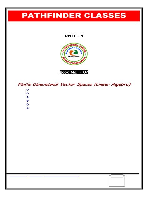 B07 Finite Dimensional Vector Spaces Linear Algebra Pdf Linear Subspace Vector Space
