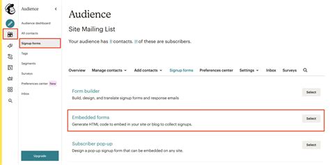 embed mailchimp sign up form strikingly help center