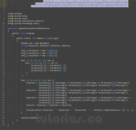 Arrays VisualStudio C Mapeo Concatenacion De Binarios Tutorias Co