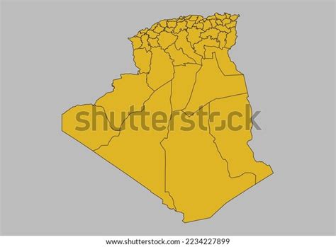Algeria Map Vector Isolated On Gray Stock Vector Royalty Free