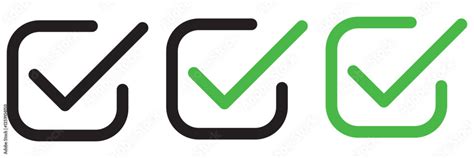Check Mark Icon Button Set Check Box Icon With Right Or Yes Checkmark Icons Checkmark Icons In