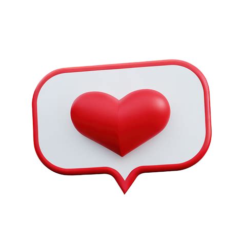 3d Social Media Notification Love Like Heart Icon 26552426 Png