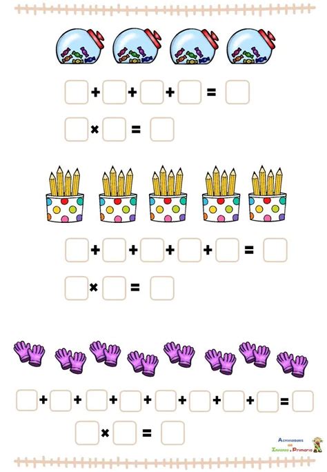 Iniciación a la multiplicación Relación entre sumas y multiplicaciones