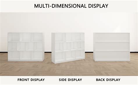 Newbeth Wooden 10 Cube Book Shelf With Base 3 Tier Freestanding Horizontal Bookshelf