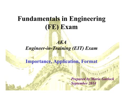 Fe Exam Information Importance Application Format