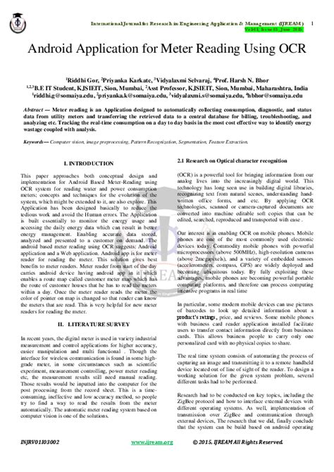 Pdf Android Application For Meter Reading Using Ocr