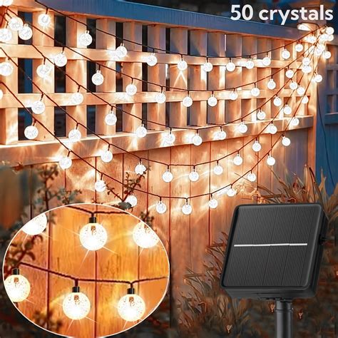 1pc Solar Powered Fairy Lights 1005020 Led 8 Modes Ip65