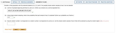 Solved Consider A Finite Population With Five Elements Chegg