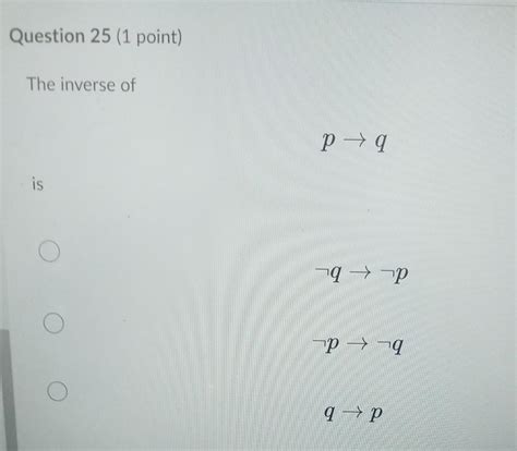 Solved The Contrapositive Of P→q Is Q→p¬q→¬p¬p→¬qthe
