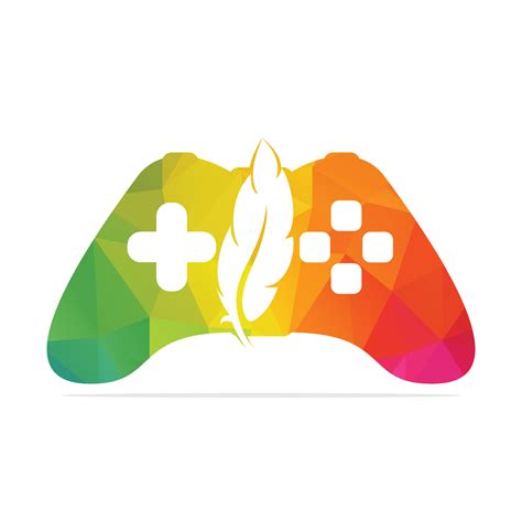 Joystick Feather Or Device Controller Logo Game Logo Design Game