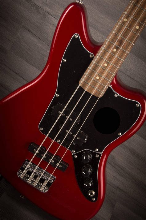 Vintage Modified Jaguar Bass Short Scale Candy Apple Red