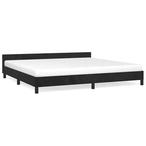 Hsf®cadre De Lit Sans Matelas Noir 200x200 Cm Velours 2 Personnes