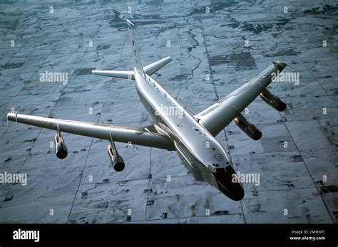 An RC-135W Rivet Joint reconnaissance aircraft, Air Combat Command 55th ...