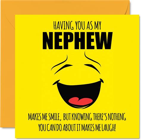 Funny Birthday Cards For Nephew Make Me Smile Joke