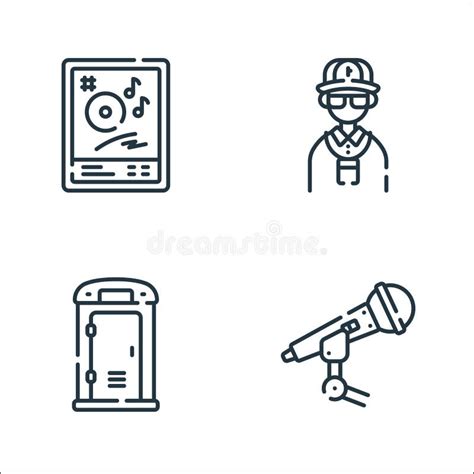Music Festival Line Icons Linear Set Stock Vector Illustration Of