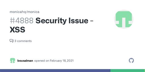 Security Issue Xss · Issue 4888 · Monicahqmonica · Github
