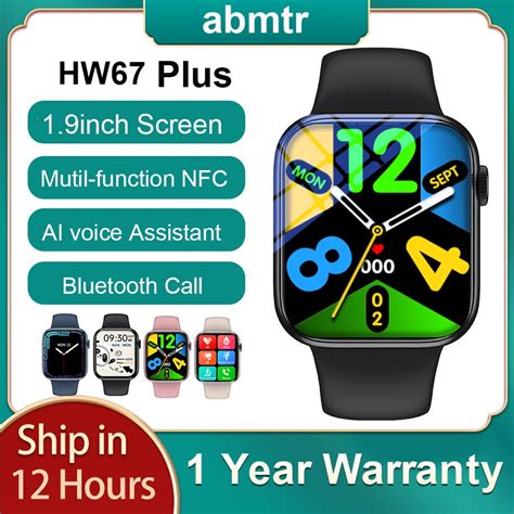 Abtrm Original Hw67 Plus Smartwatch Men 19 Nfc Voice Assistant