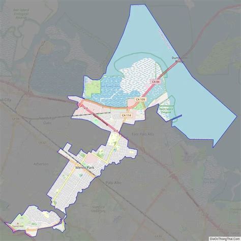 Road Map Of Menlo Park City