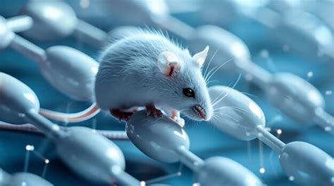 White Mouse Surrounded By Laboratory Equipment Highlighting Scientific